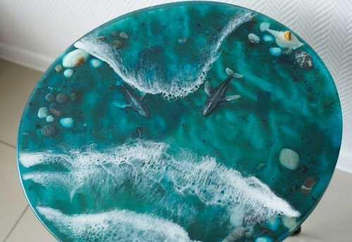 Столик 3D море из эпоксидной смолы