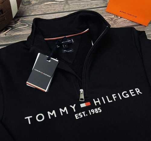 Кофта на полузамке черная Tommy Hilfiger