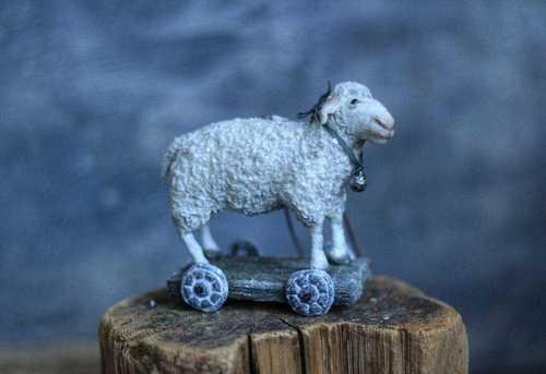 Ватная елочная игрушка "Винтажная овечка малая"
