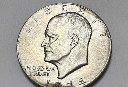 Монета 1 доллар (dollar) 1974 Liberty Эйзенхауэр