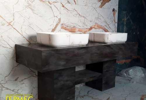 Столы из искусственного камня для ванной мрамор м2