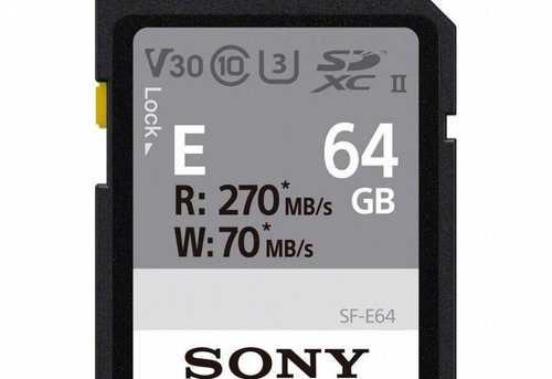 Карта-памяти sdxc 64GB Sony SF-E UHS-II U3 V30 270