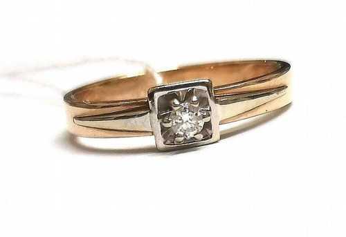 Золотое кольцо с бриллиантом 585