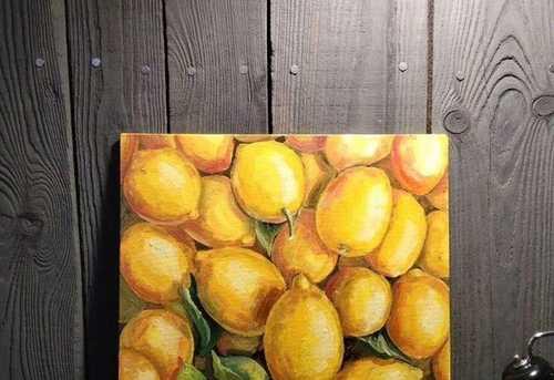 Картина маслом "Лимоны" 30*30 см