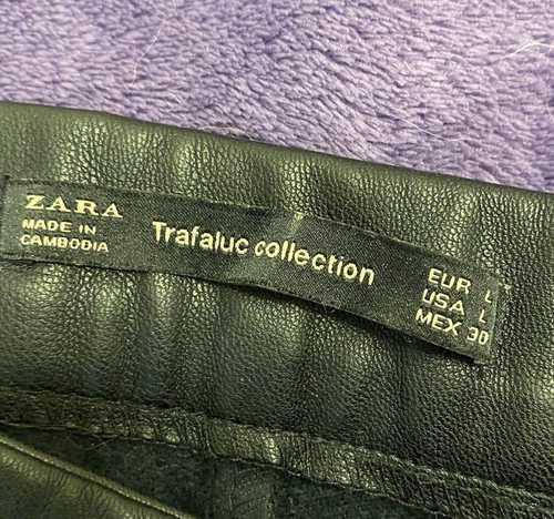 Кожаные брюки zara L (30)