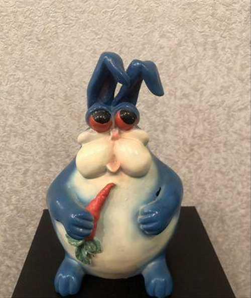 Копилка синий Заяц и петушок