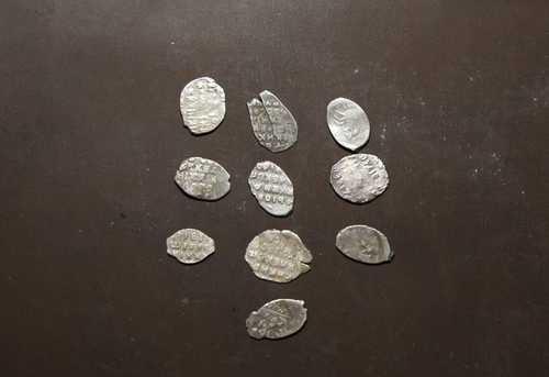 Серебряные монеты-чешуйки - 10 шт