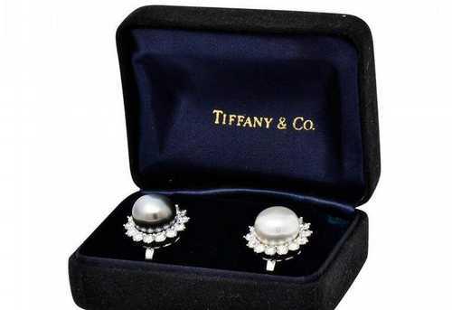 Золотые Серьги Tiffany 2.8 ct 12.8 гр
