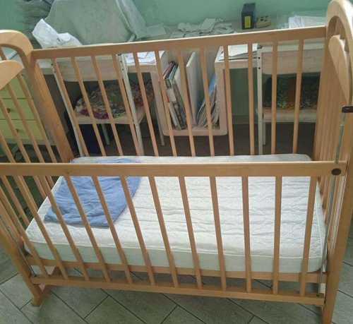 Детская кровать с матрасом 120*60см