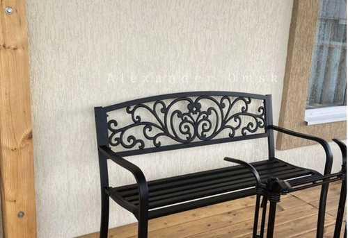 Новая садовая скамья чугун / сталь (аналог IKEA