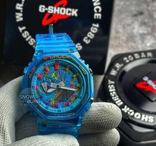 Саsiо G-shock 2100 LUX Бирюзовые Кастом NI018