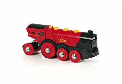 Brio World 33592 – Мощный красный локомотив с акку