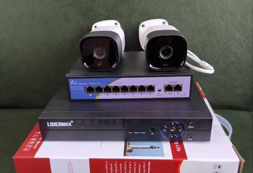 Комплект видеонаблюдения ip Poe 8мпх на 2 камеры