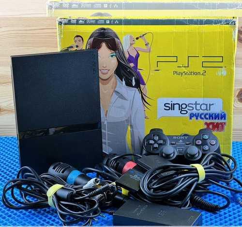 PS2 SingStar Коробка Документы Микрофоны