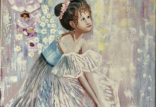 Картина маслом Маленькая балерина ручная работа