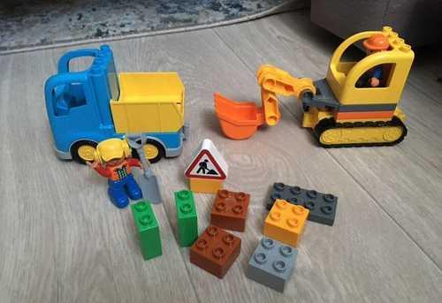 Lego duplo грузовик и гусеничный экскаватор