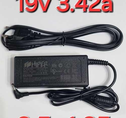 Зарядка 19V, 3.42A; для ноутбука Hiper Dzen;Office