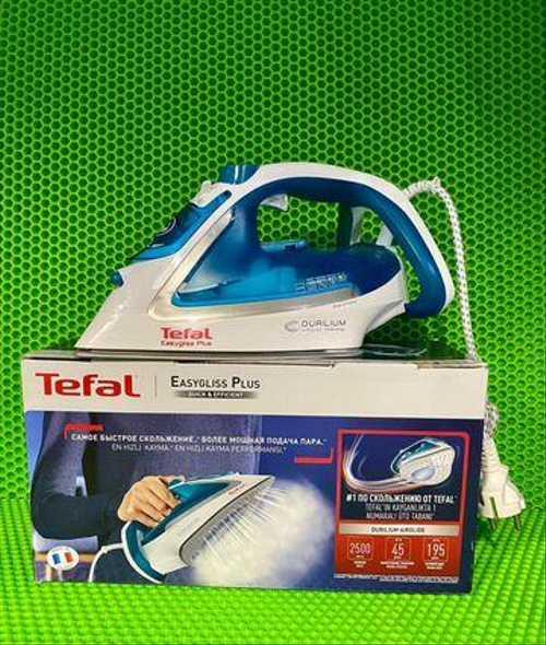 Утюг Tefal FV5718 Easygliss Plus, белый/бирюзовый