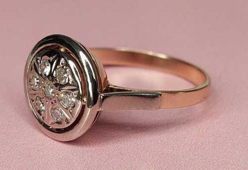 Золотое кольцо бриллианты 583 проба