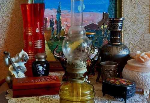 Керосиновая лампа и мраморная пепельница СССР