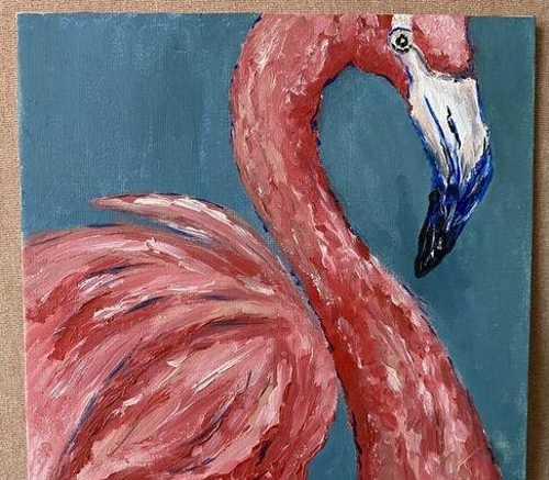 Картина маслом на холсте Фламинго