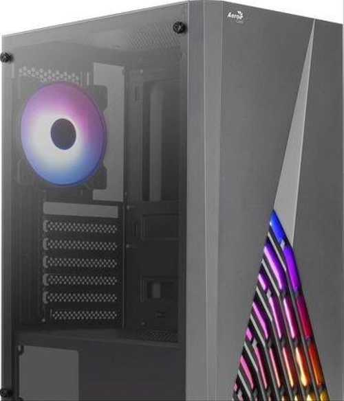 Корпус ATX Aerocool delta, Midi-Tower, без бп, чер