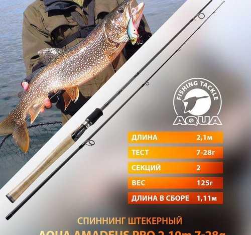 Спиннинг штекерный aqua amadeus PRO 2,10m 7-28g