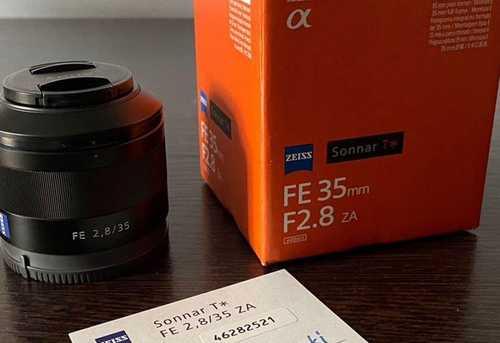 Объектив Sony FE Zeiss Sonnar T* 35mm f/2.8 ZA
