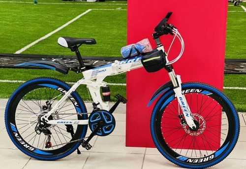 Велосипед Green складная рама 24R 2023г (бело-сини