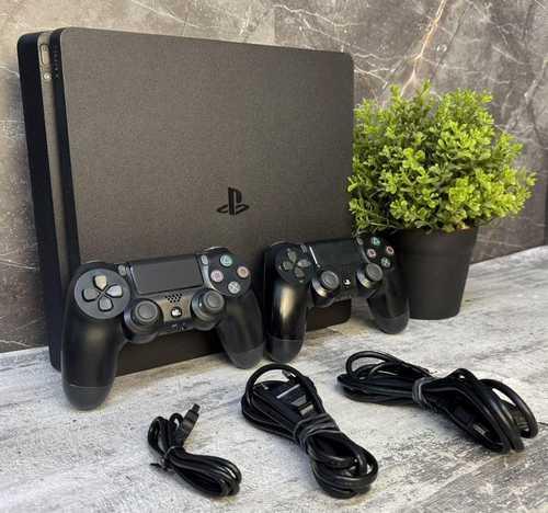 Sony playstation 4 slim 1tb 2 геймпада   топ игры