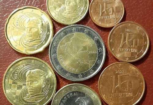 Хорватия евро монеты 2023, набор 1ц+2ц+5ц