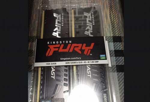 DDR5 16 Гб (2 по 8) 5200 мгц Kingston fury (новая)