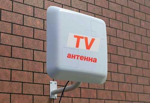 Антенна телевизионная с усилителем и кабелем 10м