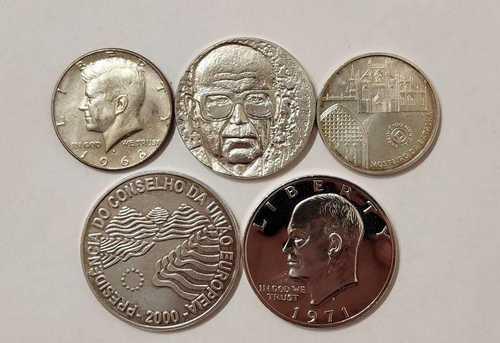 Набор иностранных серебрянных монет