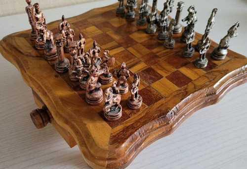 Шахматы ручной работы дерево, металл