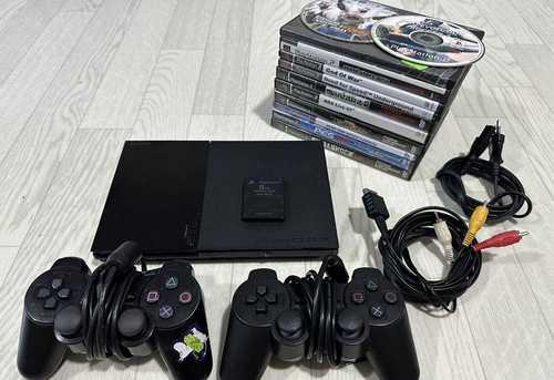 Sony PlayStation 2 slim прошитая + игры