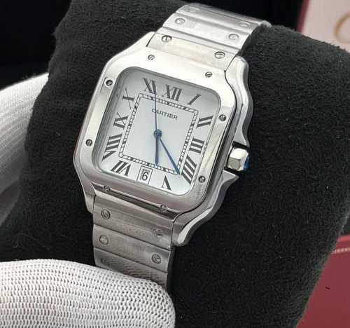 Часы Cartier Santos Steel White