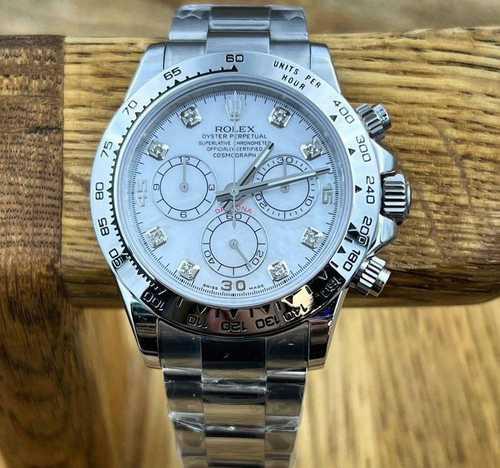 Часы Rolex Daytona белые 40 мм сапфир стекло