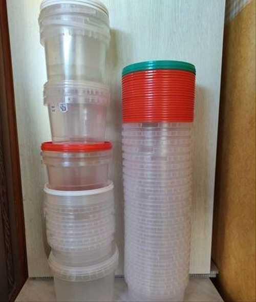 Банки контейнеры пищевой пластик герметичные 45шт