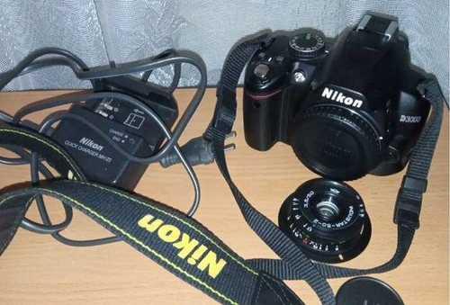Nikon D3000 с объективом Industar 50-2