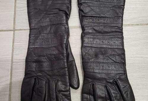Перчатки утеплённые женские кожаные