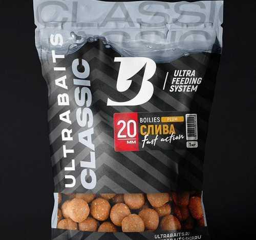 Бойлы прикормочные ultrabaits "classic" (слива) 20