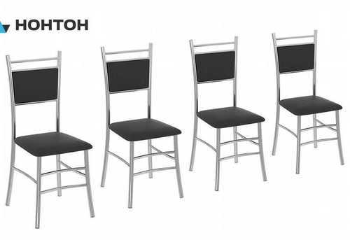 Комплект стульев Гудзон хром / черный