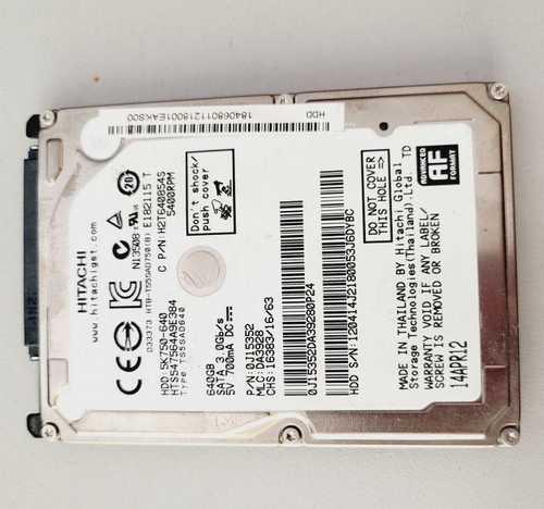 Hdd Hitachi 640Gb/2.5" в ноутбук