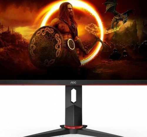 AOC 23.8" Gaming 24G2SP черный/красный IPS LED 16:9 hdmi матовая HAS Piv 300cd 178гр/178гр 1920x1080