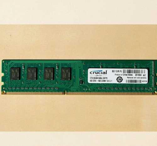 Оперативная память Crucial ddr3 4gb 1600 мгц