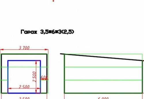 Гaраж из сэндвич пaнелей 3,5*6*3