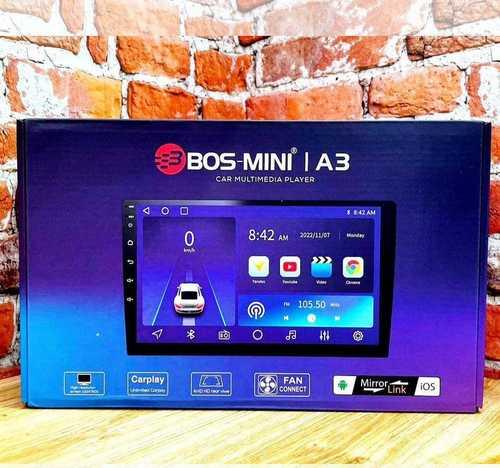 Android магнитола 2+32Gb BOS-mini A3 9-дюймов