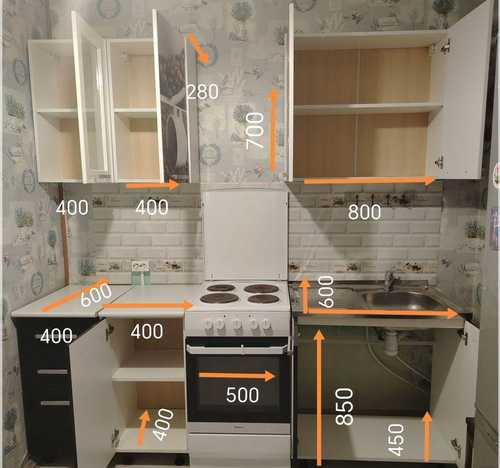 Бу Кухонный гарнитур с электро. плитой