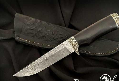Нож "Ямал", клинок Дамасская сталь, рукоять чёрный